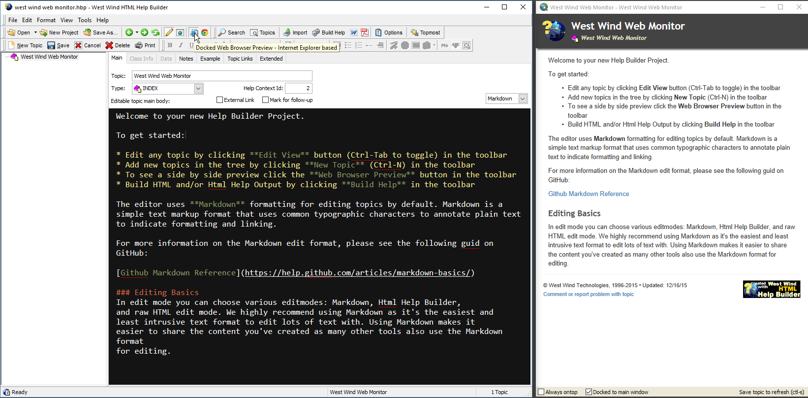 Creating A New Help Builder Project Help Builder Documentation Samples
